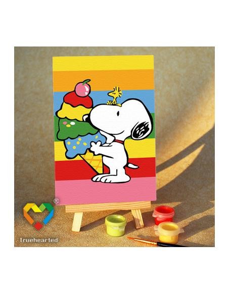 Para crianças. Defina para pintar imagens por números. Snoopy (10 x 15 cm)