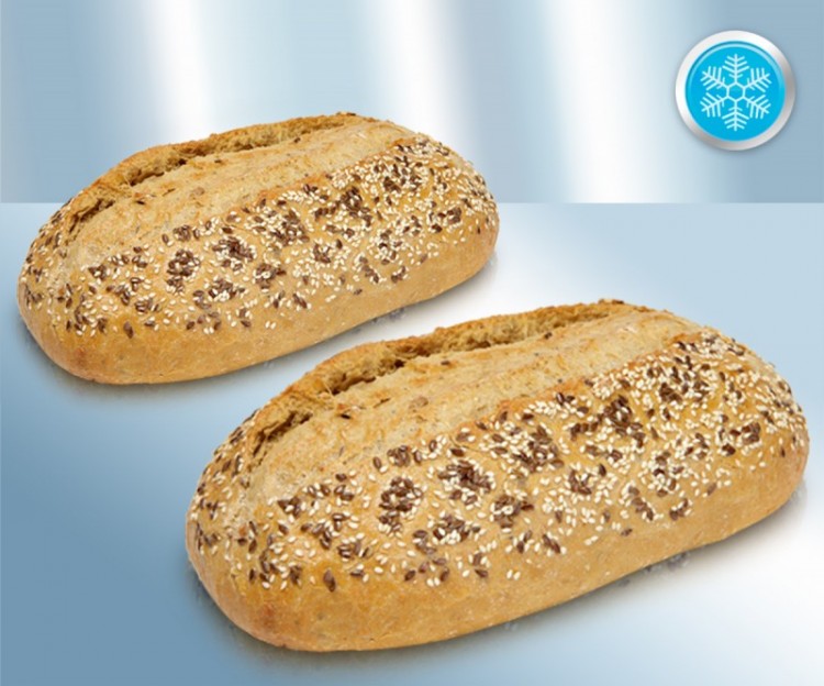 El pan con las semillas "DOMIPAN", polufubrikat 90 % (congelado cocer ...